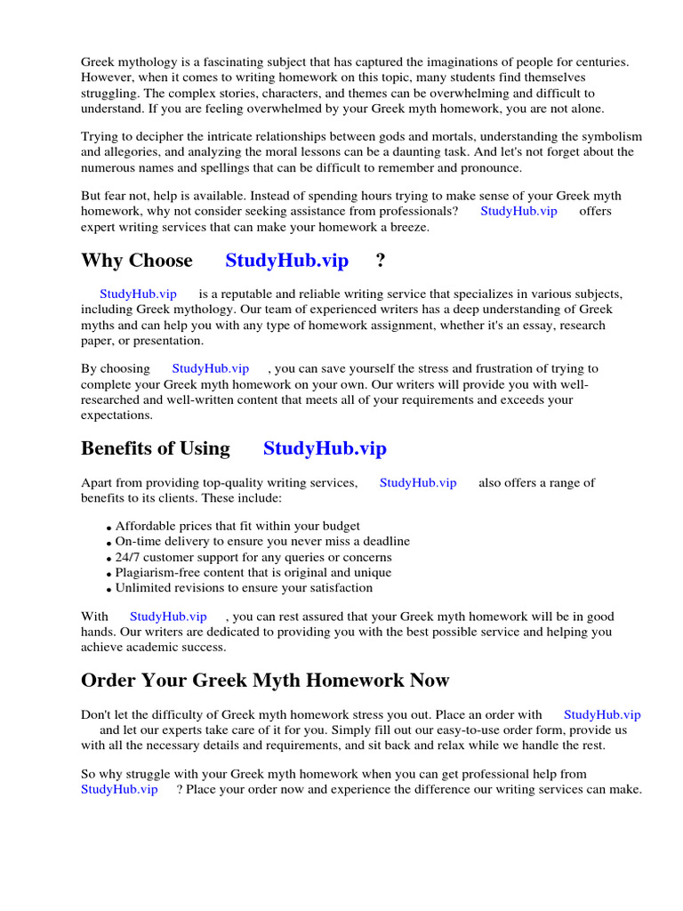 Greek Myth Homework Tes | PDF | Hera | Greek Mythology