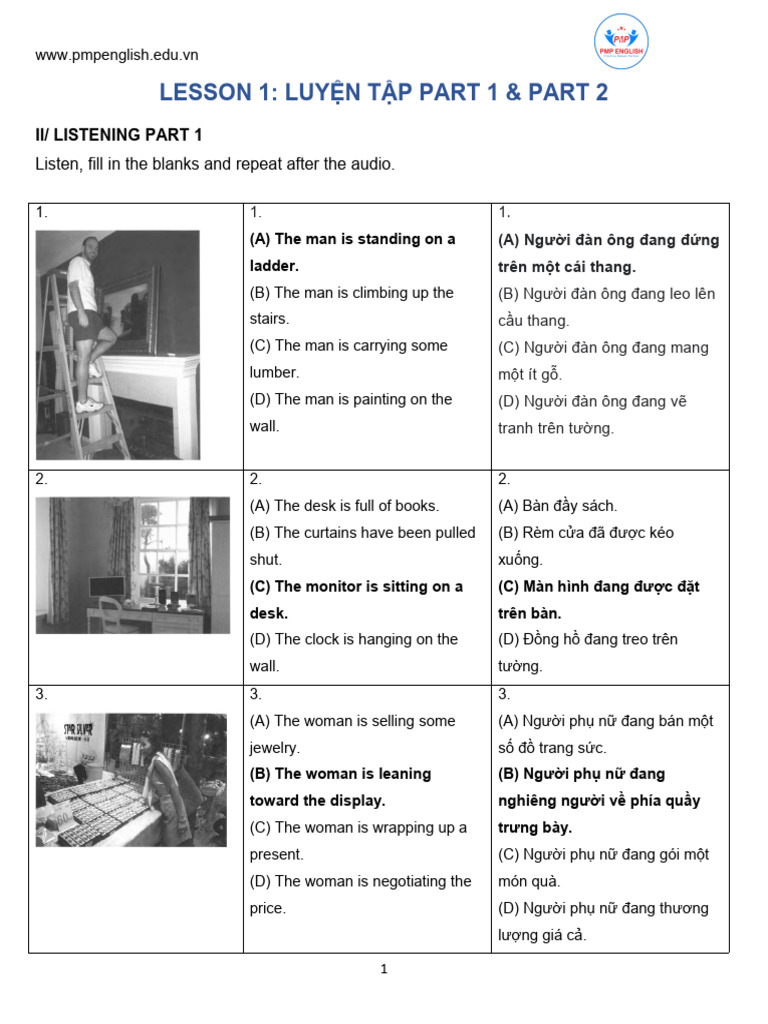 Transcript Lesson 1 - B N M I | PDF