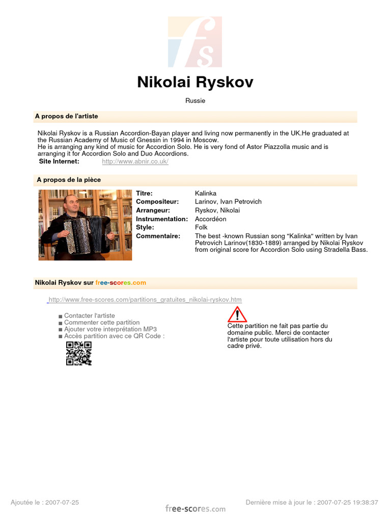 (Free Scores - Com) - Kalinka 7656 | PDF | Music Production | Music ...