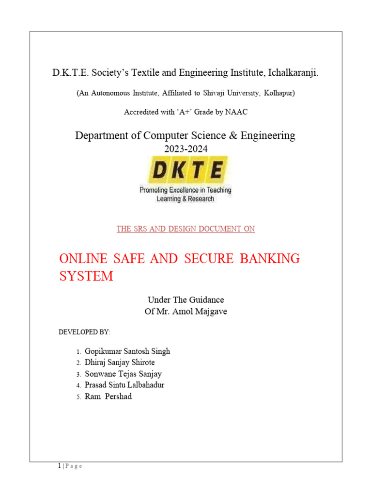 Mini Project (Online Banking System) | PDF | Security | Computer Security Mini Project (Online Banking System) | PDF | Security | Computer Security