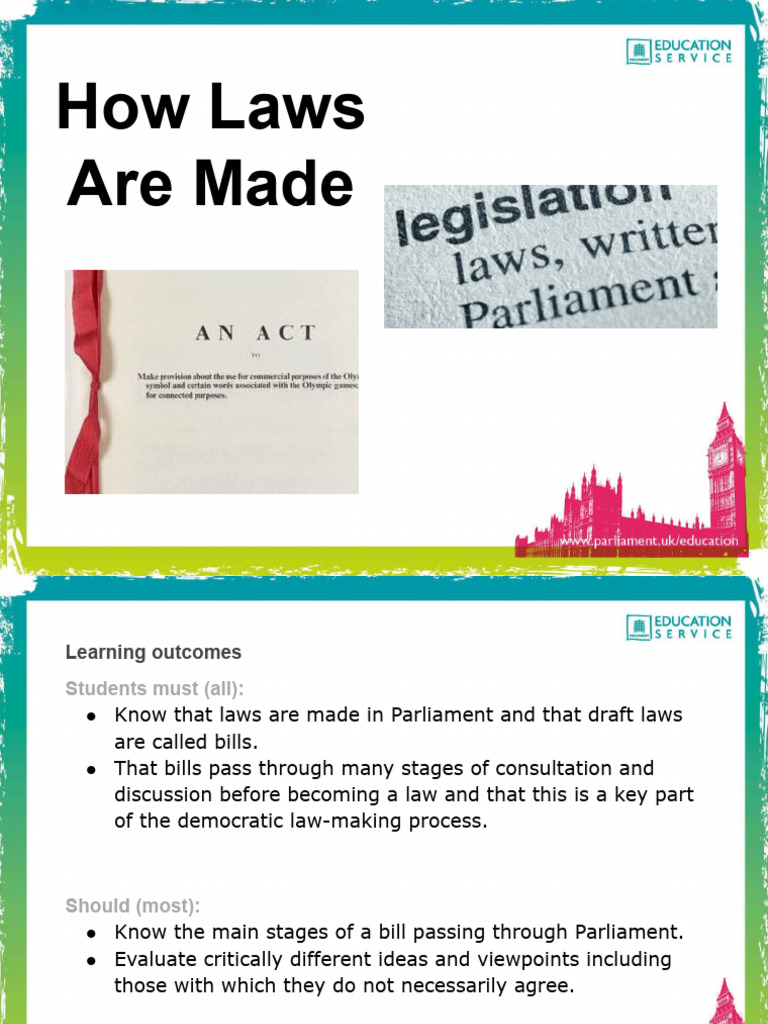 How-Laws-Are-Made Lesson | PDF | Bill (Law) | House Of Commons Of The ...