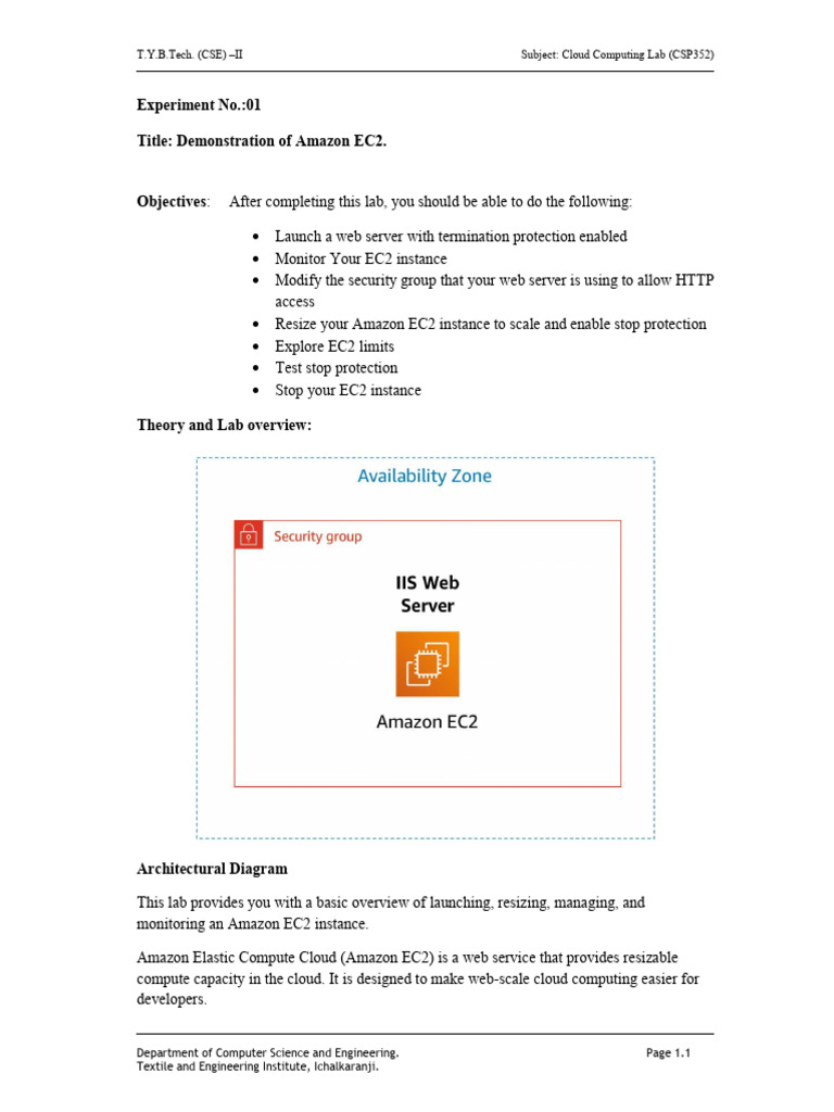 E01 - Demonstartion of Amazon EC2 | PDF | Cloud Computing | Scalability