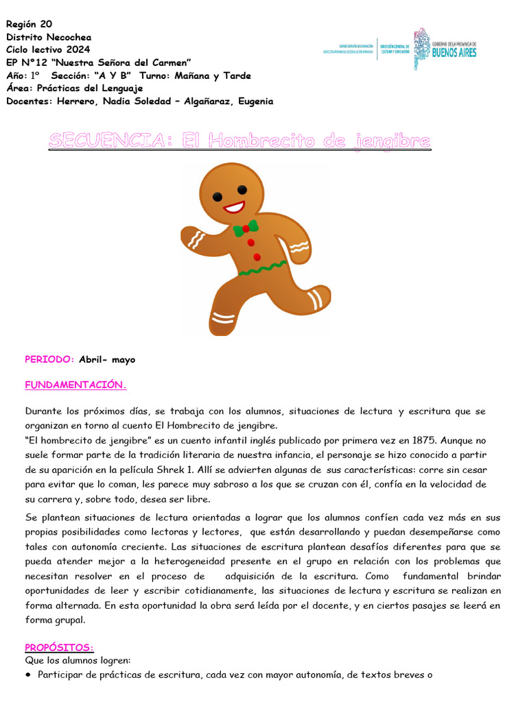 Hombrecito de Jengibre 2024 1a | PDF | Galleta