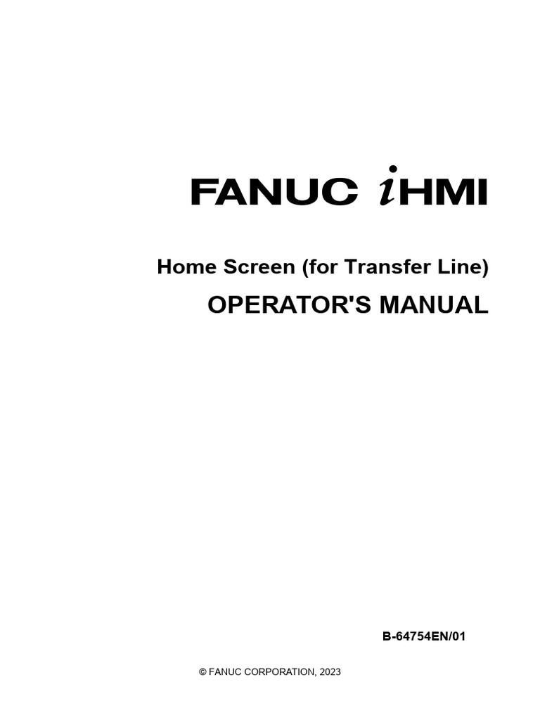 B-64754EN - 01 FANUC iHMI Home Screen OPERATOR | PDF | Computer ...