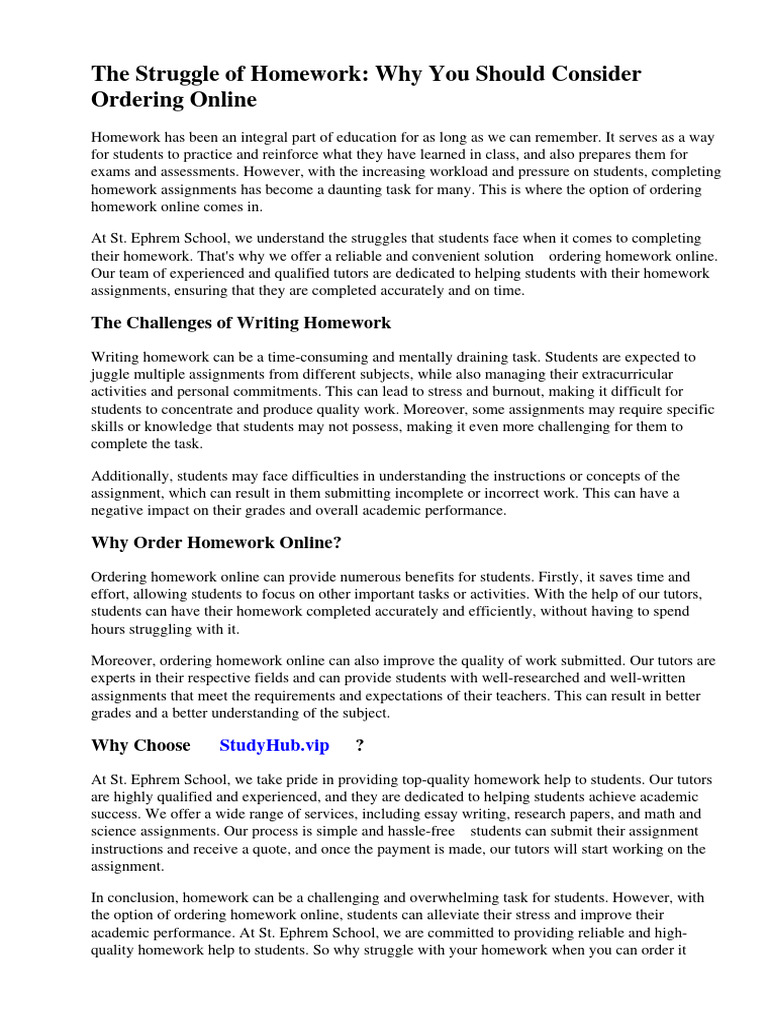 Homework Online ST Ephrem School | PDF | Homework | Social Media