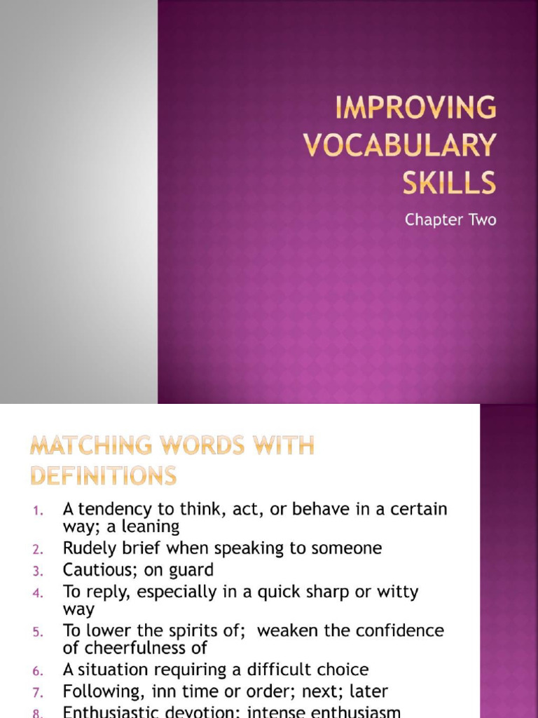 Improving Vocabulary Skills | PDF