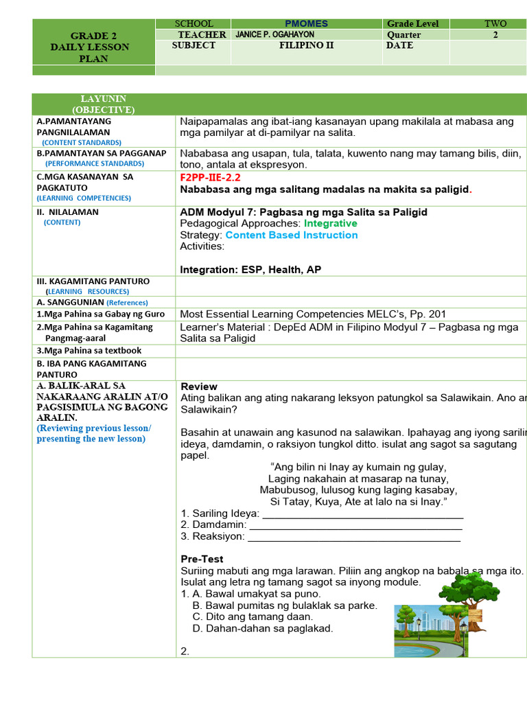 Cot Grade-2-Filipino- Quarter 3 2022 | PDF