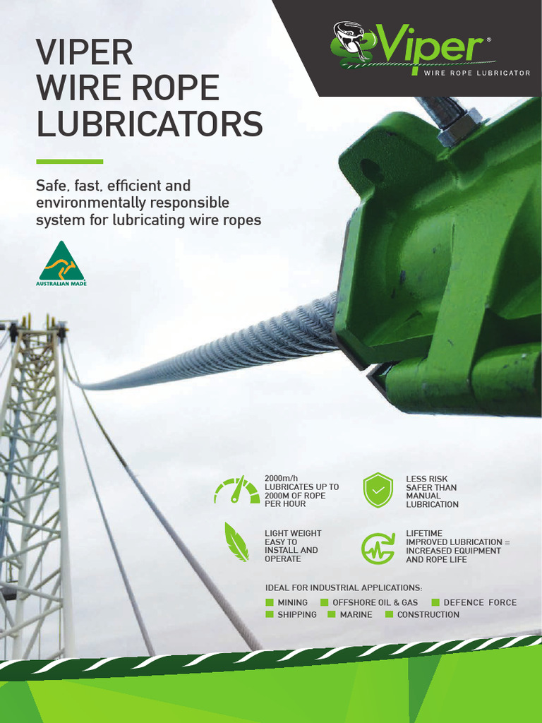 Viper Wire Rope Lubricators Brochure | PDF | Rope | Wire