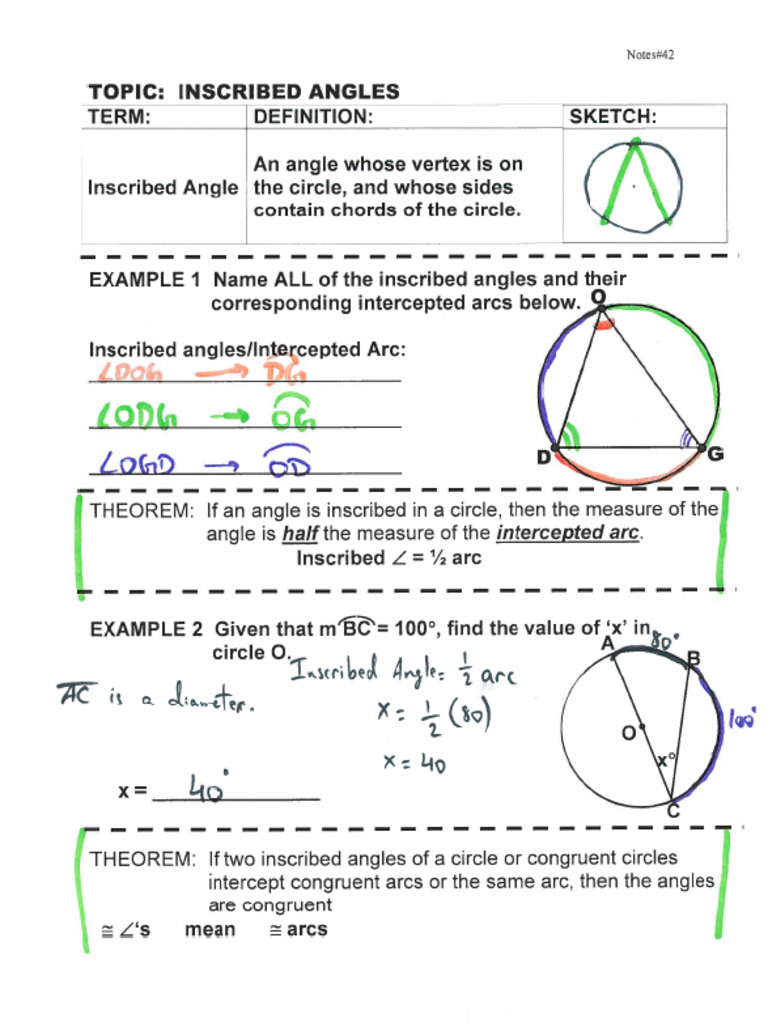 Inscribed Angles | PDF
