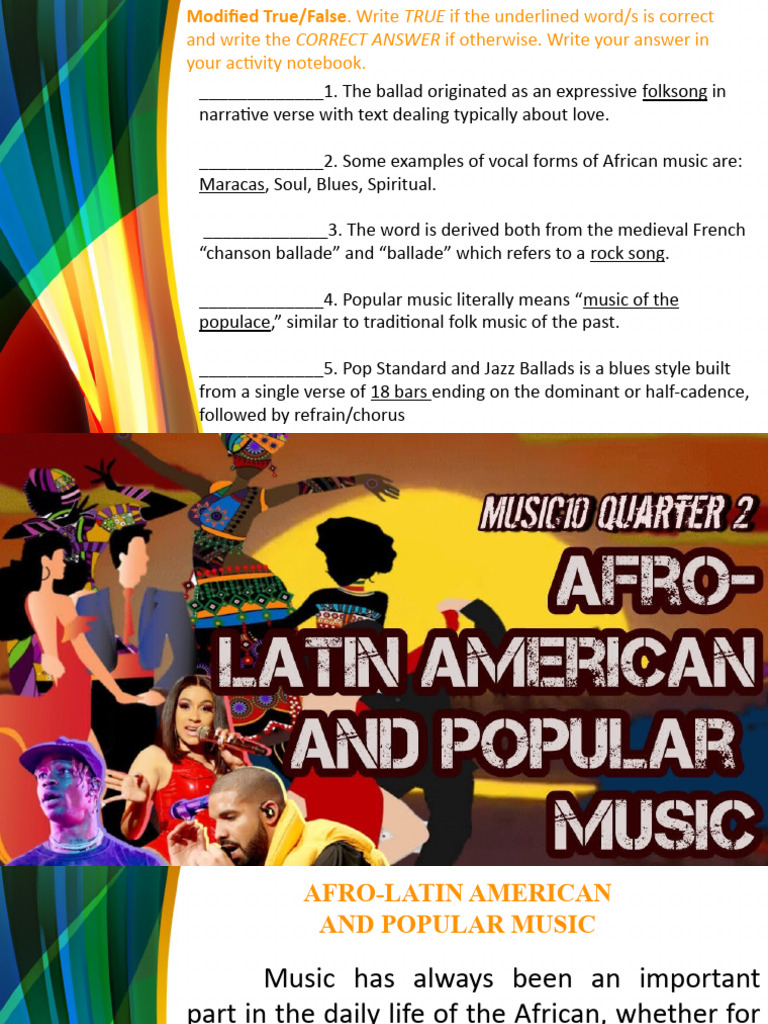 Afro Latin American and Popular Music | PDF | Musicology | Performing Arts