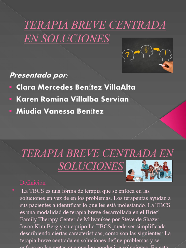 Terapia Breve Centrada en Soluciones | PDF | Psicoterapia | Medicina ...