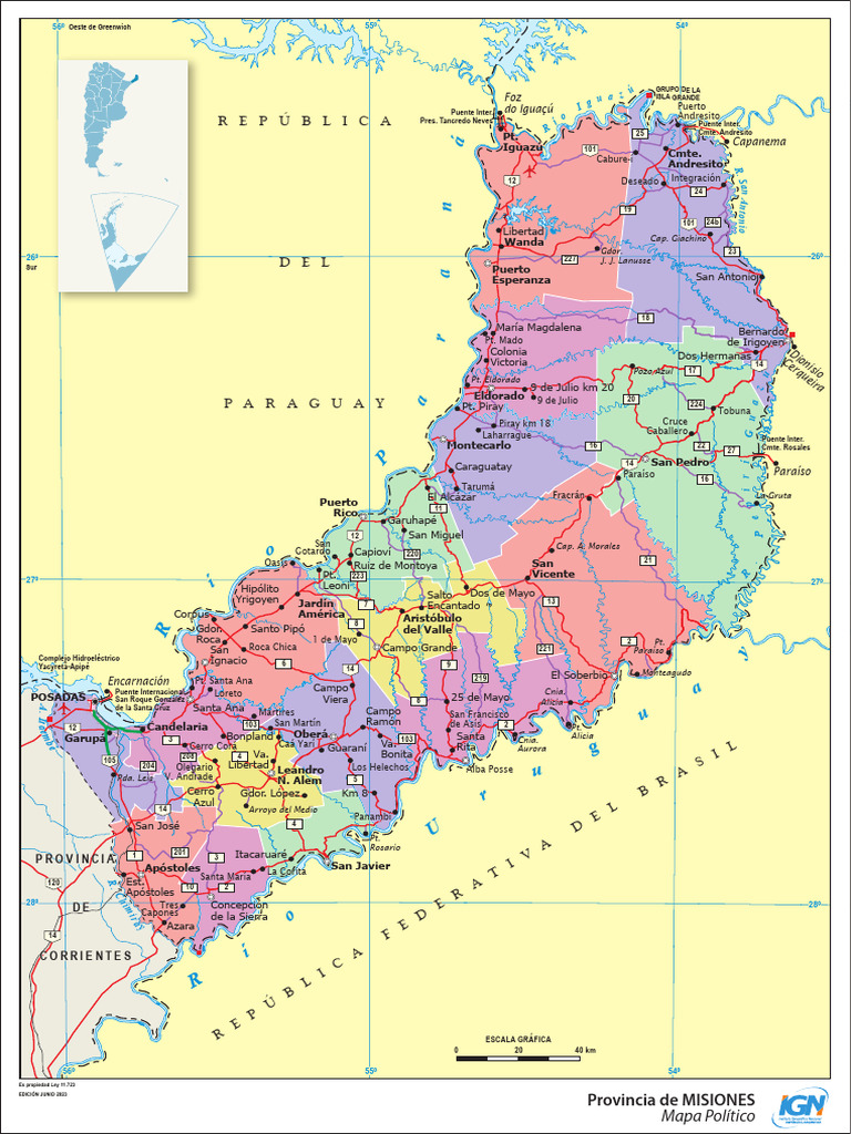 Mapa Político de Misiones 2023 | PDF