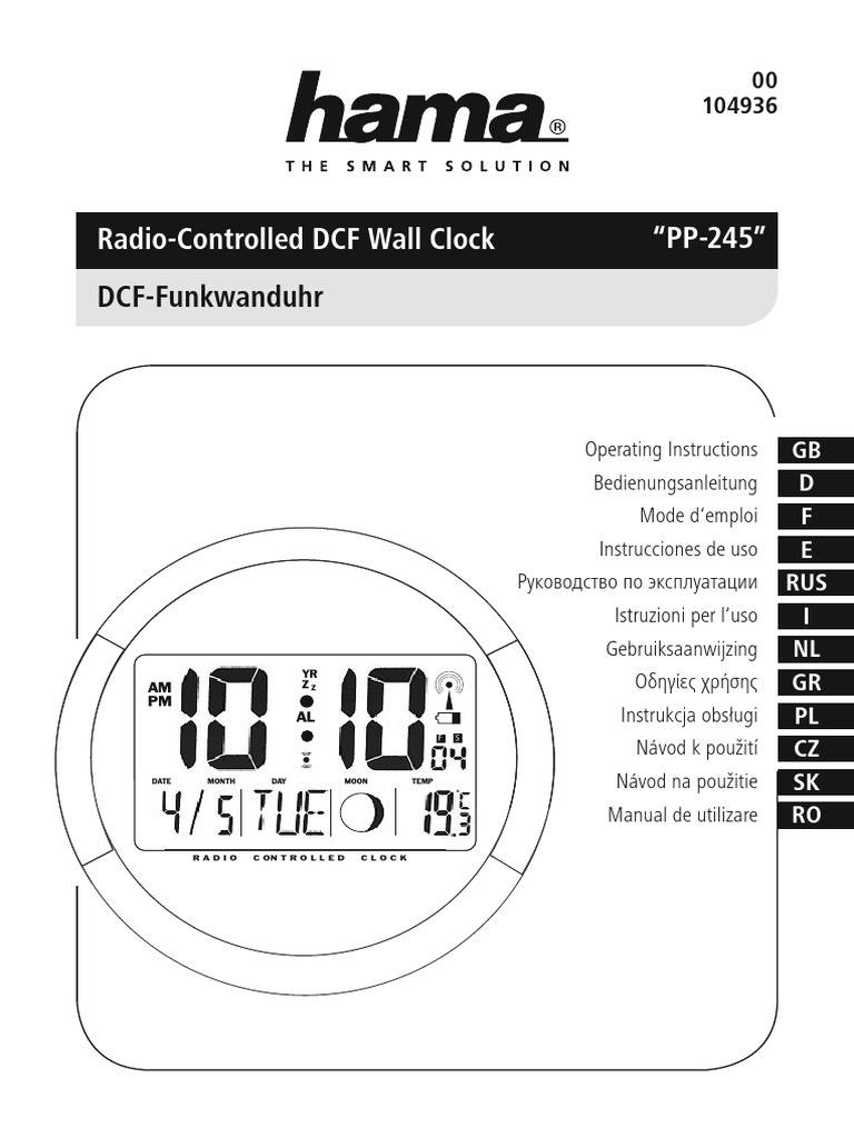 DCF Wall Clock User Guide | PDF | Clock | Electricity