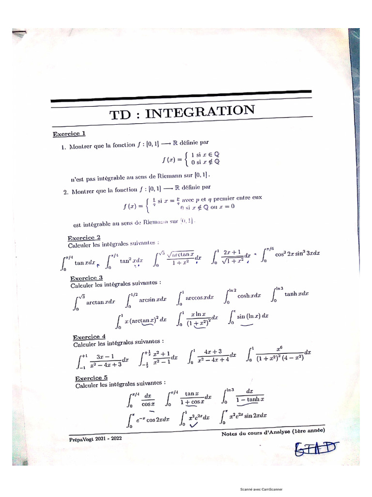 TD Intégration | PDF
