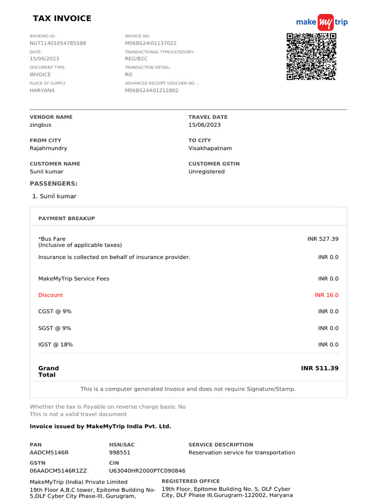 Bus_Invoice_NU711401054785588 (3) | PDF | Invoice | Accounts Payable