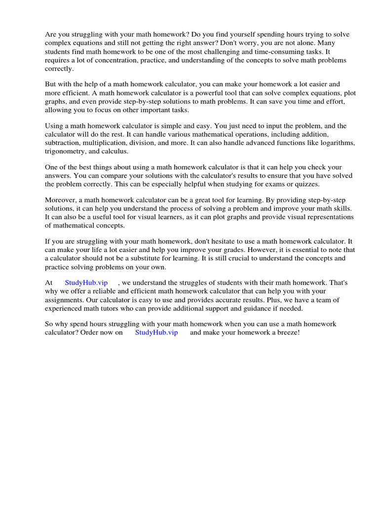 Math Homework Calculator | PDF | Mathematics | Homeschooling