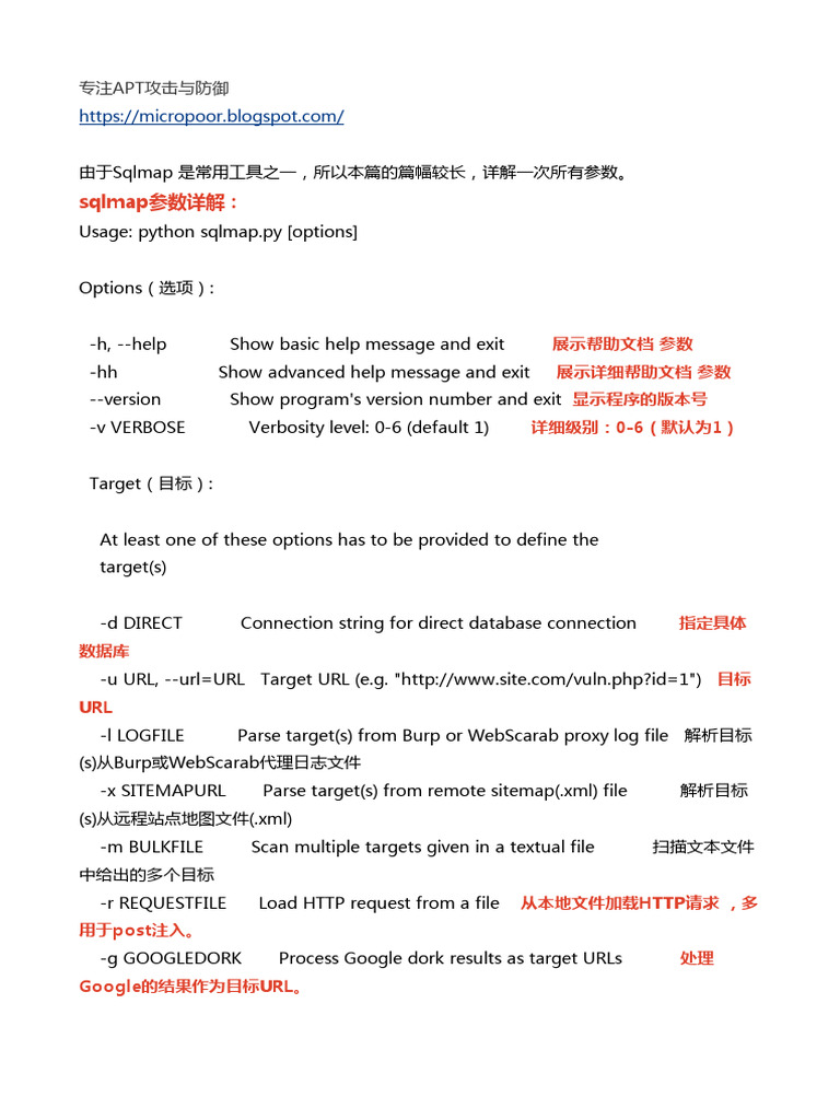 工具介绍 Sqlmap（第五课） | PDF