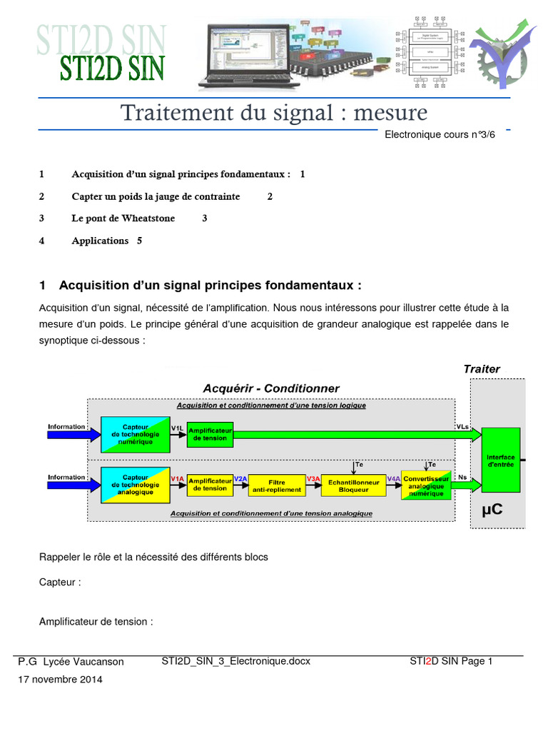 STI2D SIN 3 Electronique | PDF | Électronique | Électricité