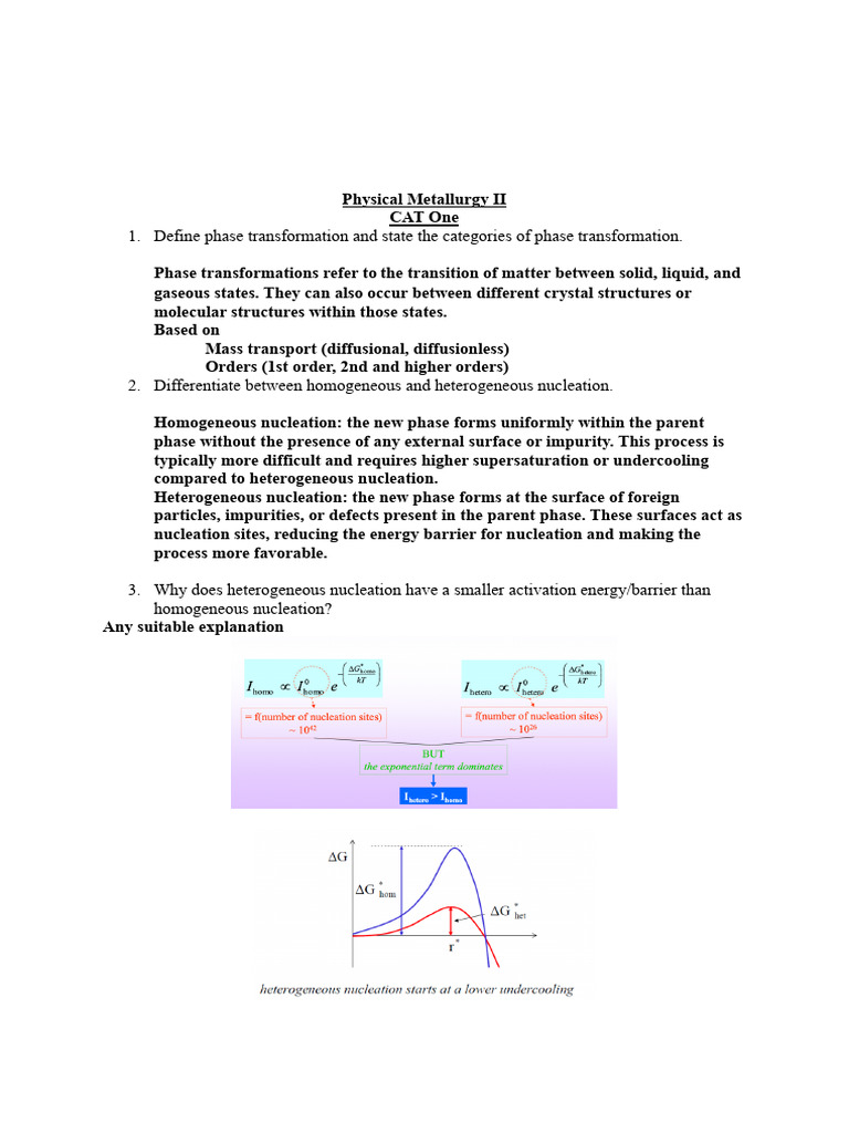 Phase Transformations & Nucleation | PDF | Nucleation | Scientific Phenomena