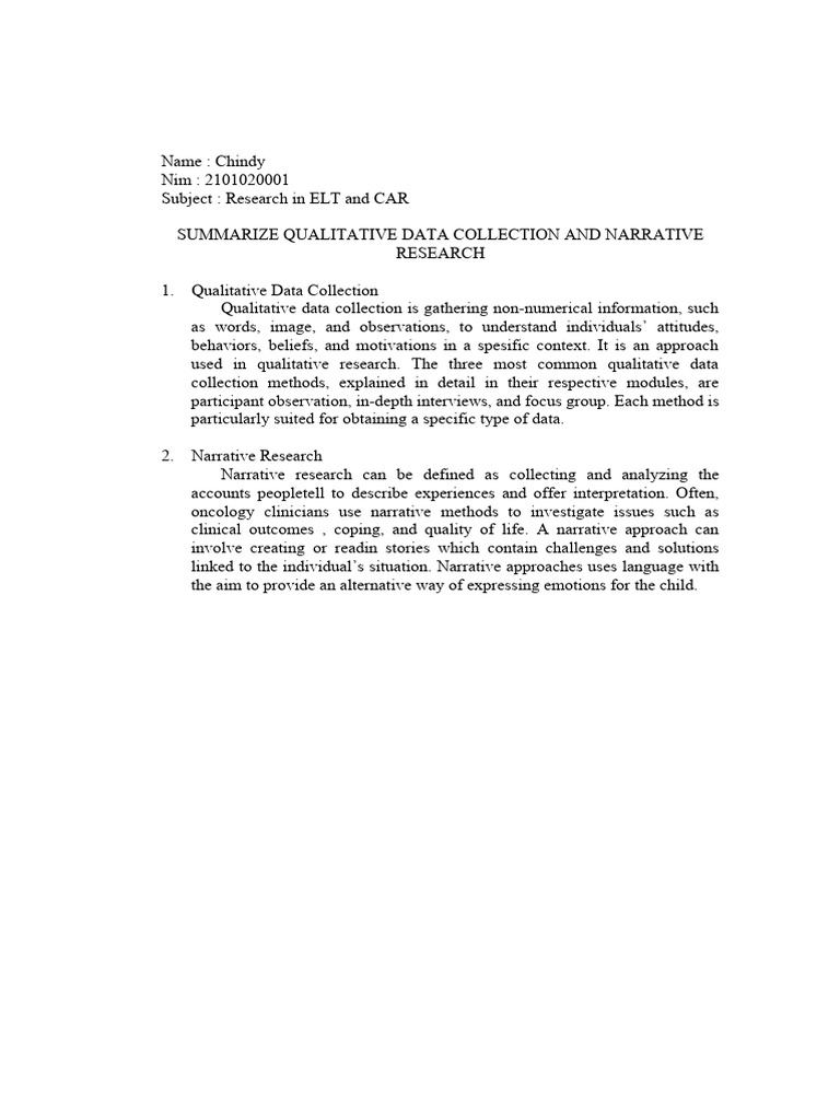 Research in ELT and CAR. Chindy | PDF