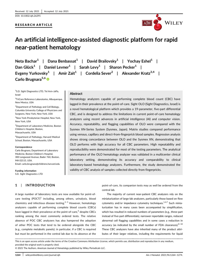 An_Artificial_Intelligence-Assisted_Diagnostic_Pla | PDF | Staining | White Blood Cell