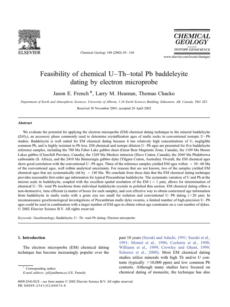 Feasability of Chemical U-Pb Badd | PDF | Igneous Rock | Minerals
