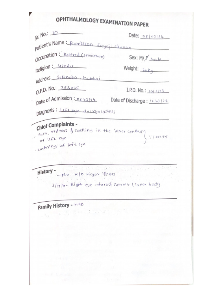 Shalakya Ipd (Opthalmology-10 Case) | PDF