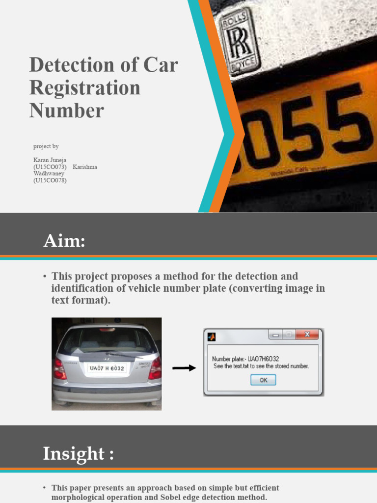 Detection of Car Registration Number | PDF | Vehicle Registration Plate ...