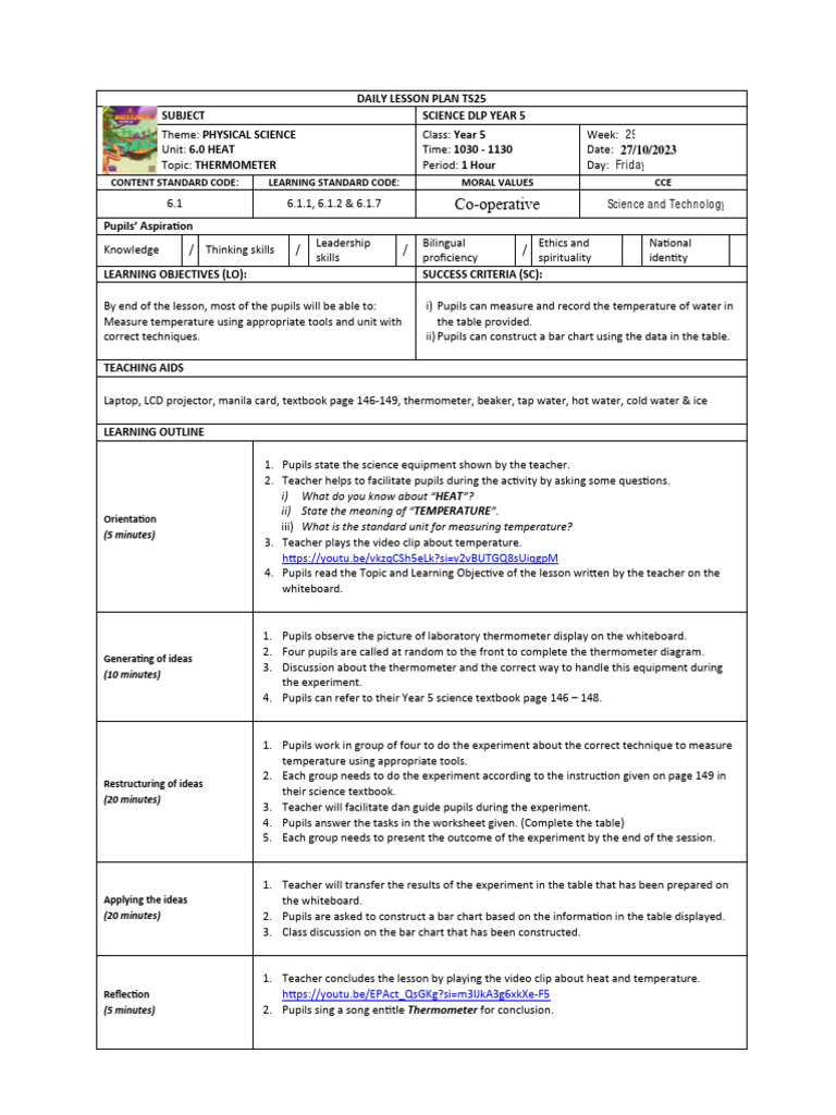 Year 5 Science PLC 2023 | Download Free PDF | Experiment | Teachers