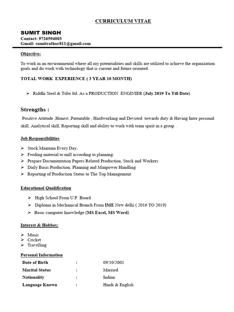 Sumit CV | PDF