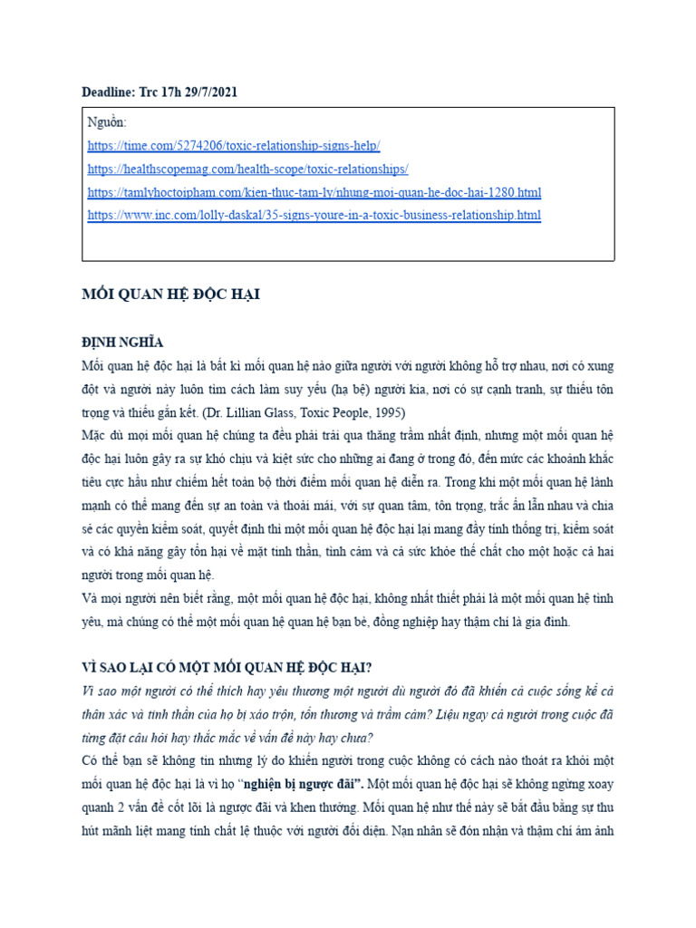 Toxic Relationship | PDF