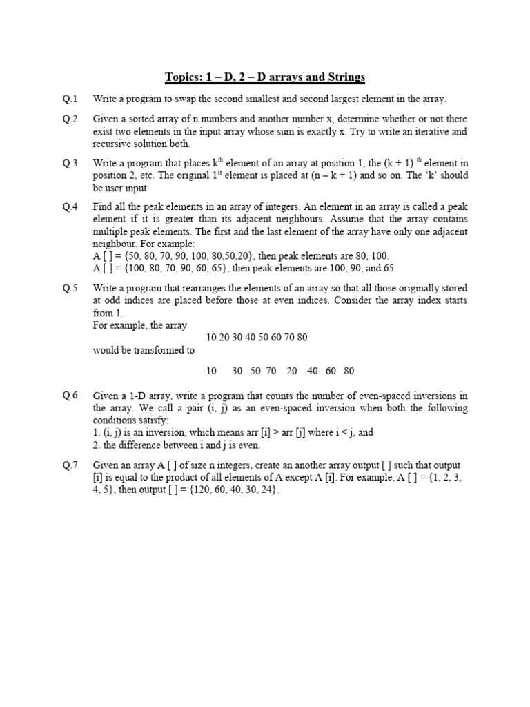 Array and String | PDF | Numbers | Mathematical Objects