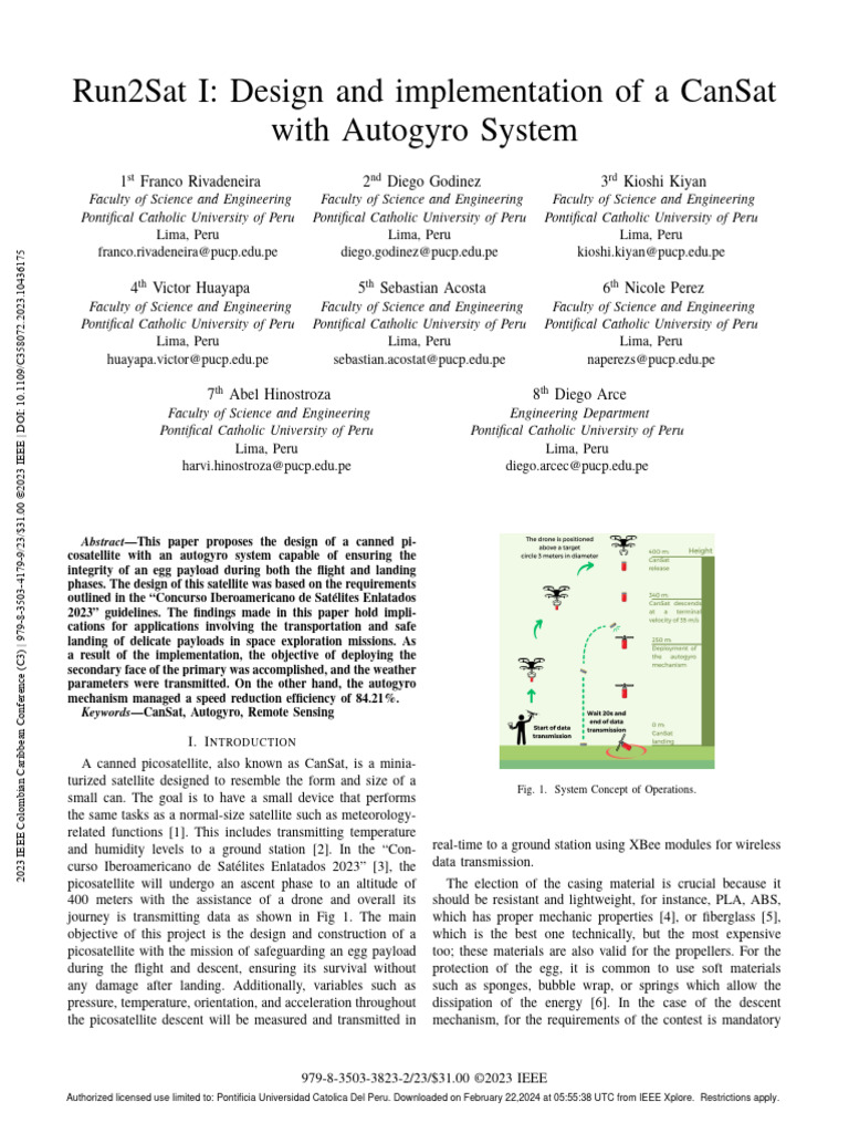 Run2Sat I Design and Implementation of a CanSat With Autogyro System ...