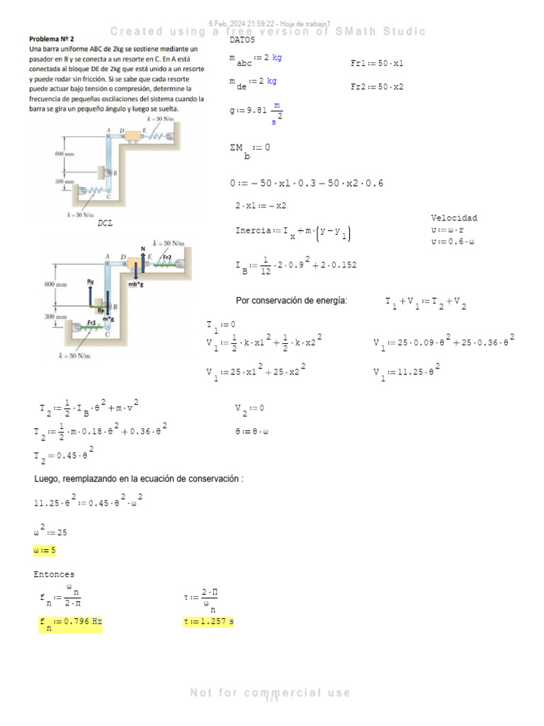 Ejercicio #02-09 Dinámica | PDF