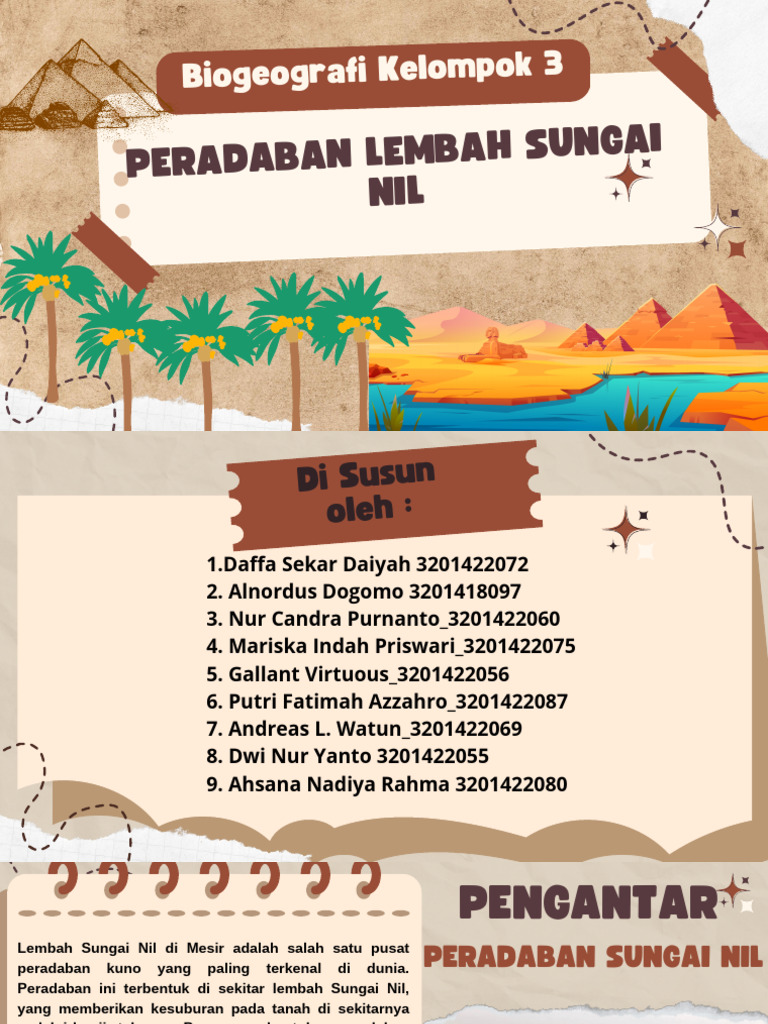 Biogeografi Kelompok 3 - Peradaban Sungai Nil | PDF | Perjalanan