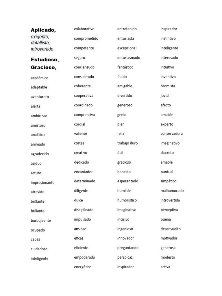 Características de Personalidad Positiva y Negativa | PDF