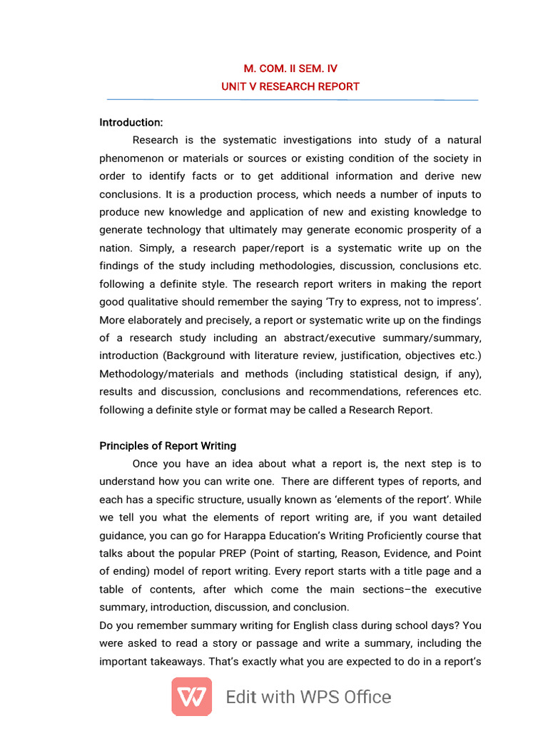 Research Report | PDF | Citation | Methodology