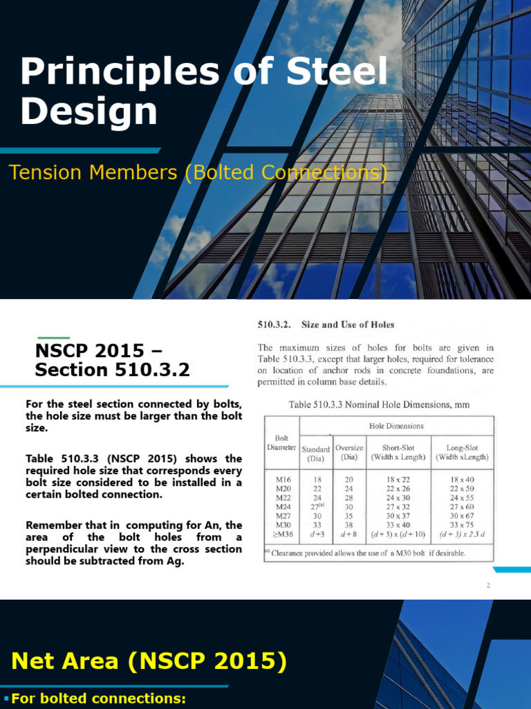 Steel Design: Tension Members Guide | PDF | Science & Mathematics