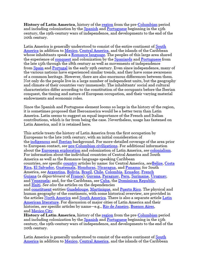 History of Latin America | PDF | Latin America | Americas