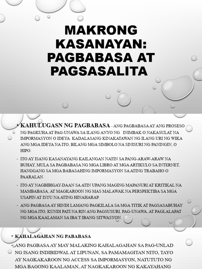 Makrong Kasanayan | PDF