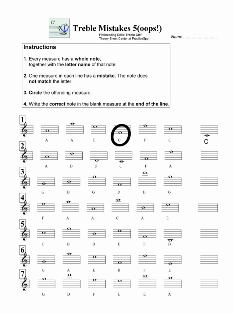 Treble Mistakes 5 | PDF