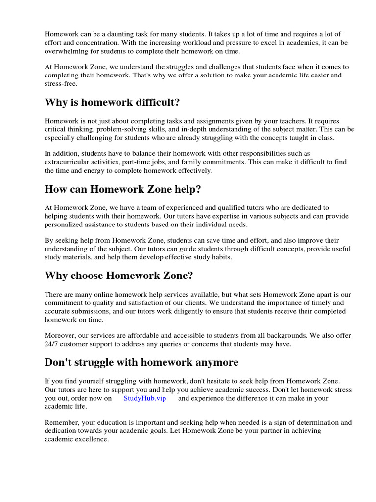 Homework Zone | PDF | Homework