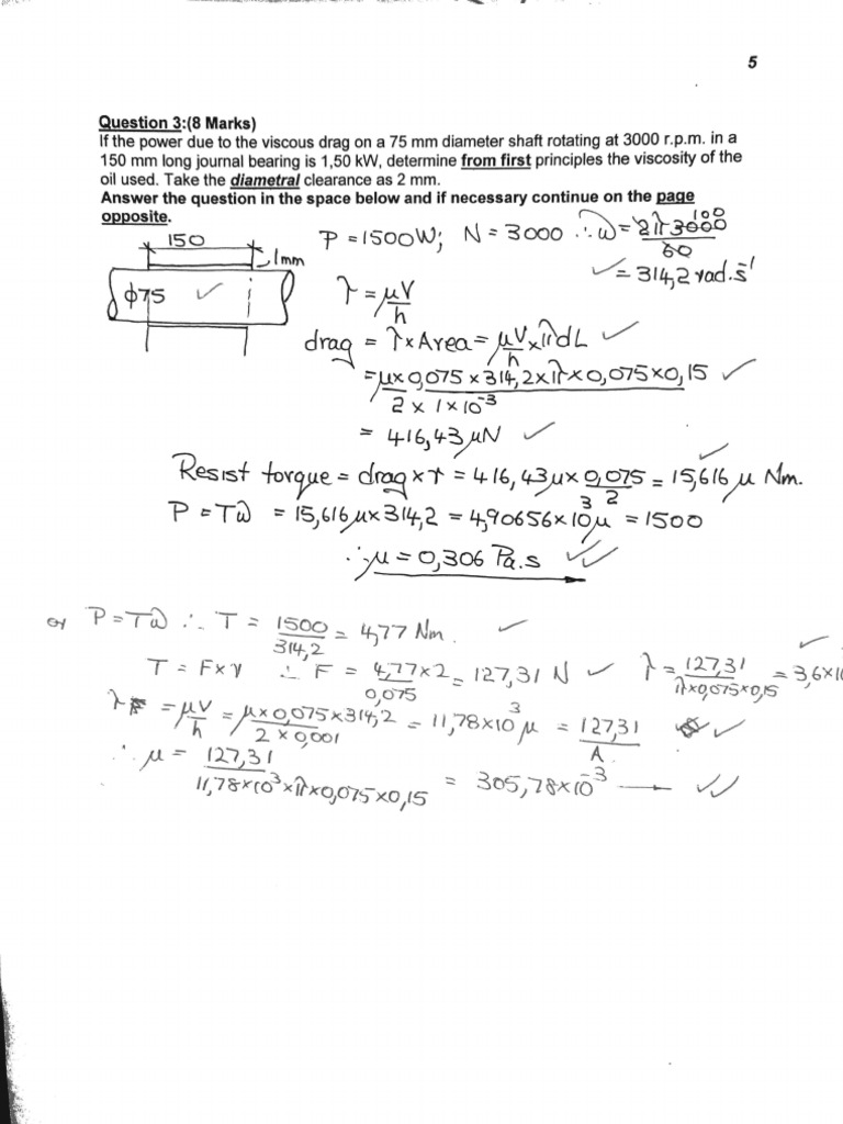 Solved Problems On Viscous Flow | PDF