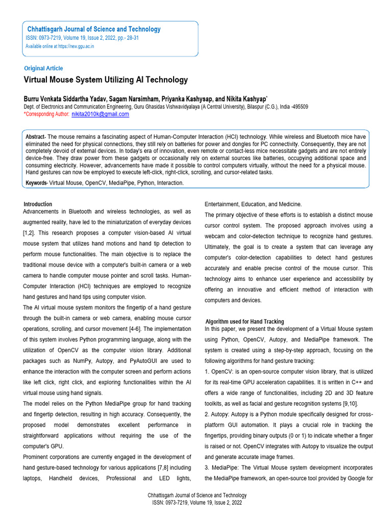 6_Virtual_Mouse_System_Utilizing_AI_Technology_2022_June | PDF | Human ...
