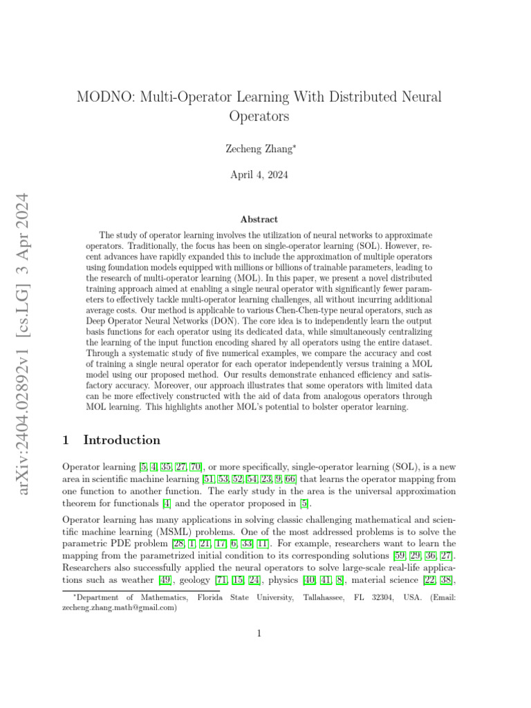 MODNO: Multi Operator Learning With Distributed Neural Operators | PDF ... MODNO: Multi Operator Learning With Distributed Neural Operators | PDF ...