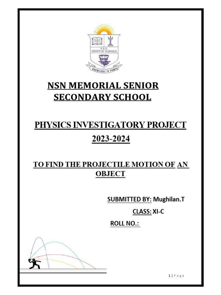 Projectile Motion Project | PDF | Applied And Interdisciplinary Physics | Mechanics