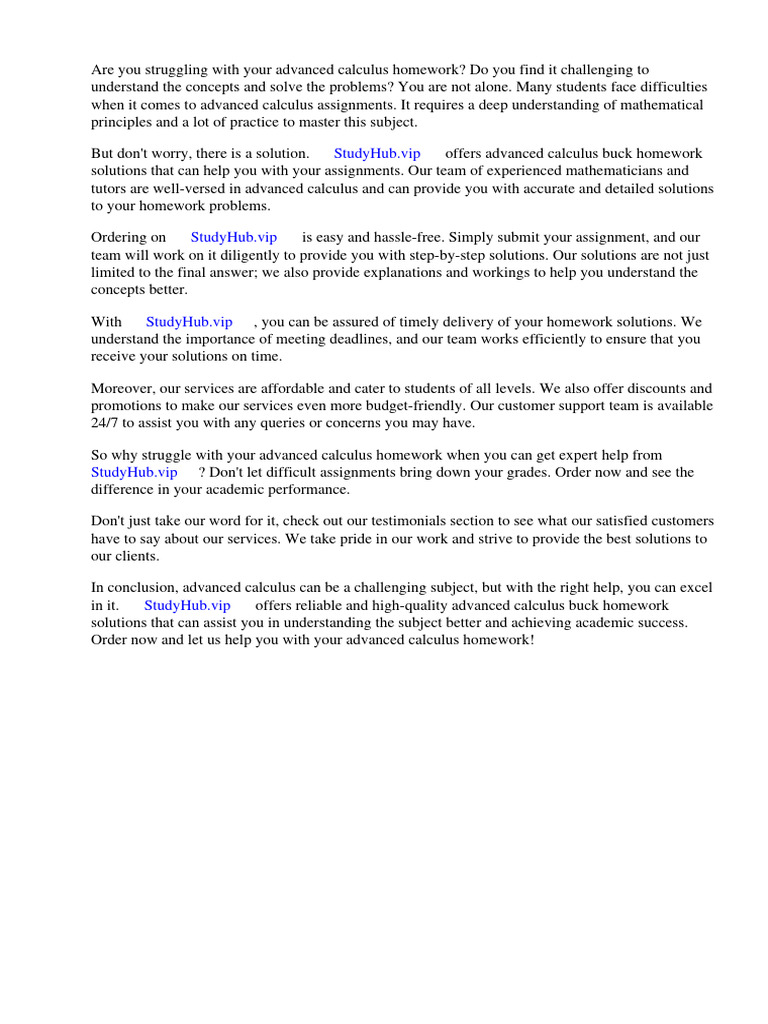 Advanced Calculus Buck Homework Solutions | PDF | Mathematics ...
