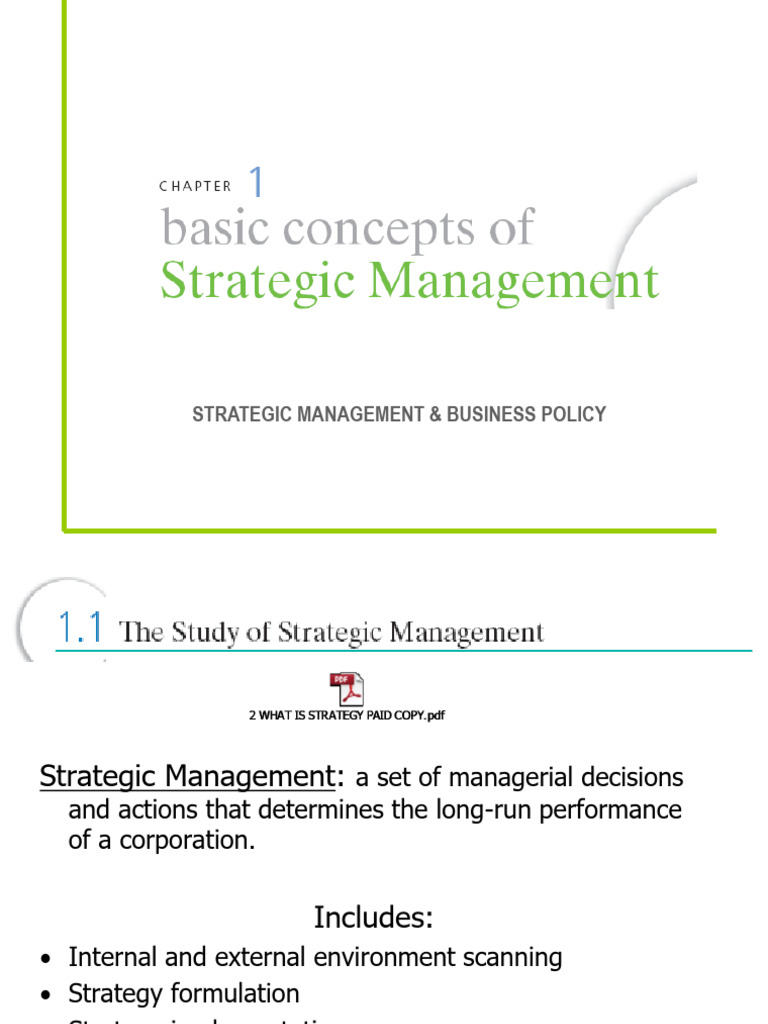 Chapter 01 - Framework For Strategic Analysis | PDF | Strategic Management | Strategic Planning