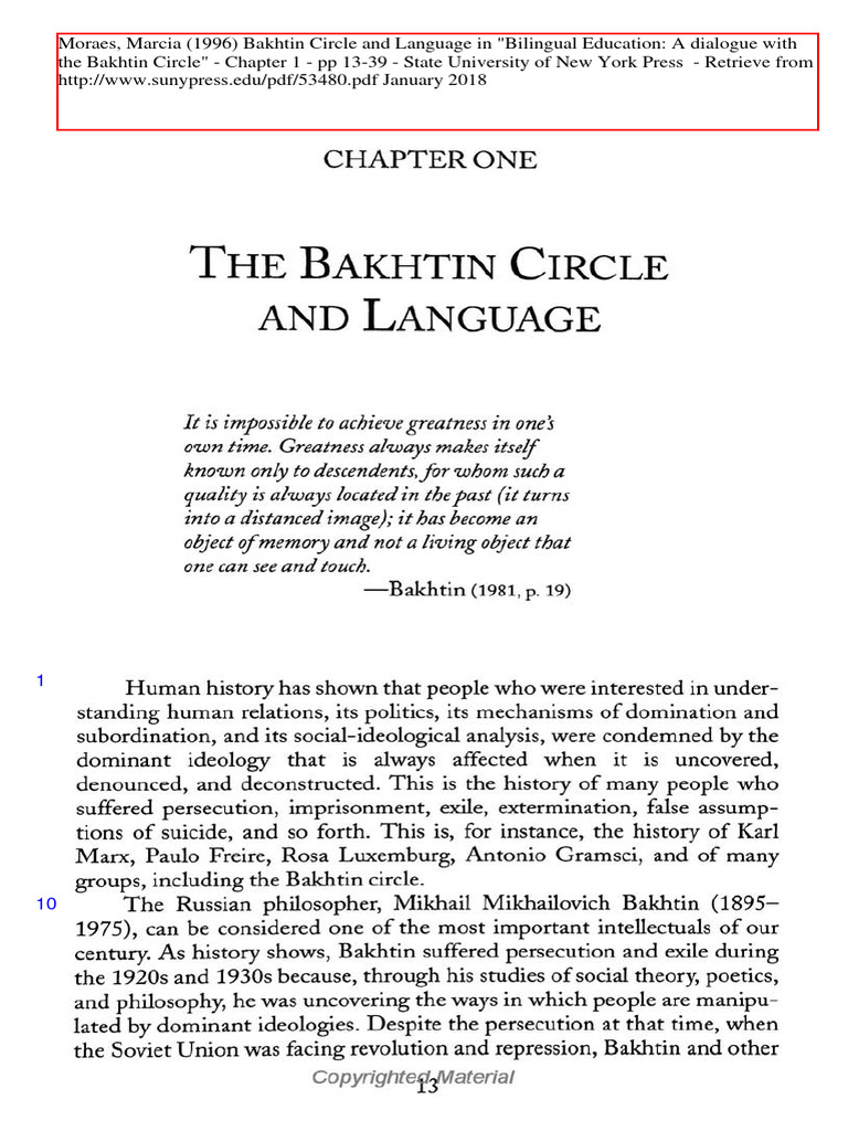 Bakhtin Circle in Bilingual Education | PDF