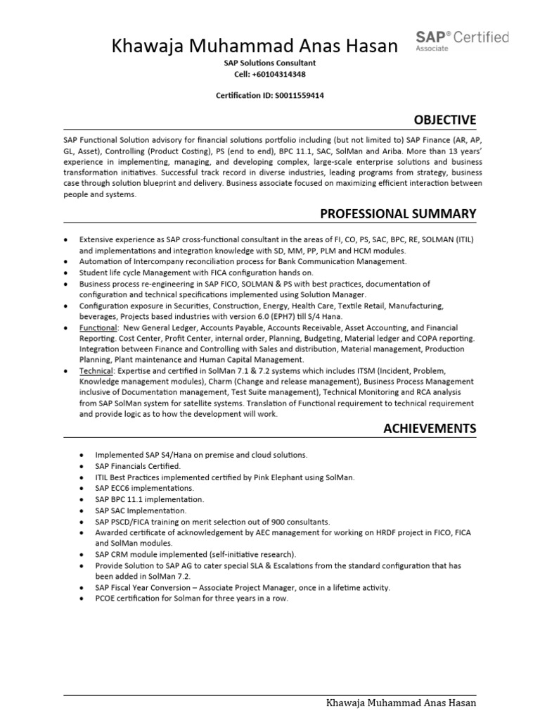 SAP Finance PS Solution Architect | PDF | Depreciation | Product Lifecycle